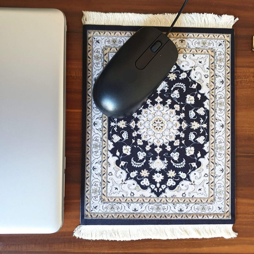 Persian Rug Mouse Pad Ivory | Novelty Mouse Pad | Boho Desk – Bounde
